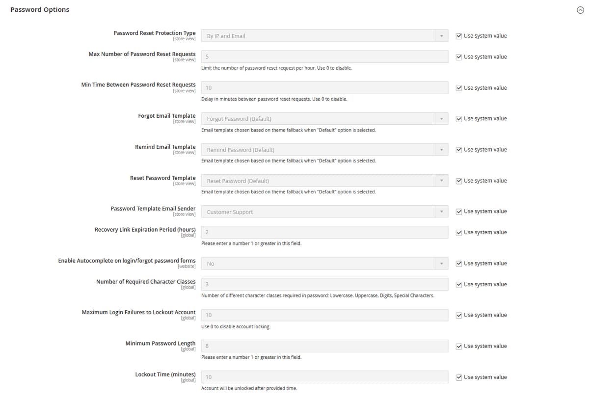 Customer password options | Adobe Commerce