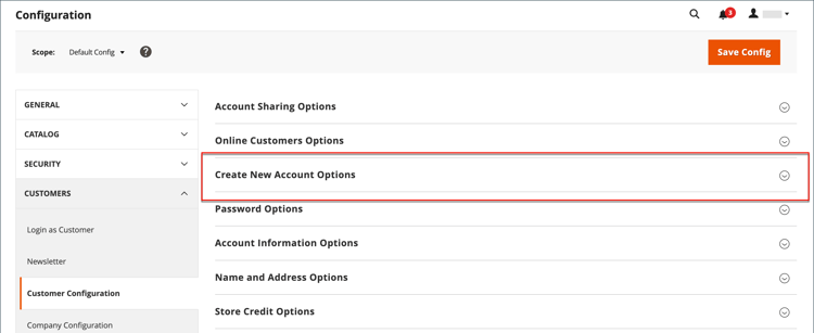 New customer account options | Adobe Commerce