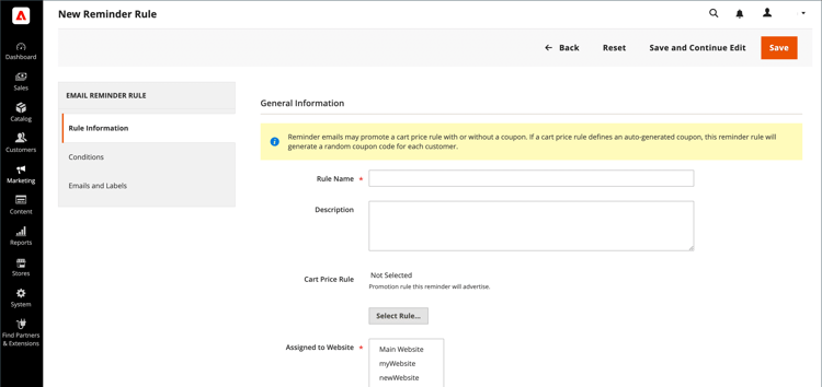 Create email reminders | Adobe Commerce