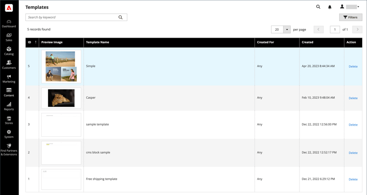 Page Builder Templates | Adobe Commerce