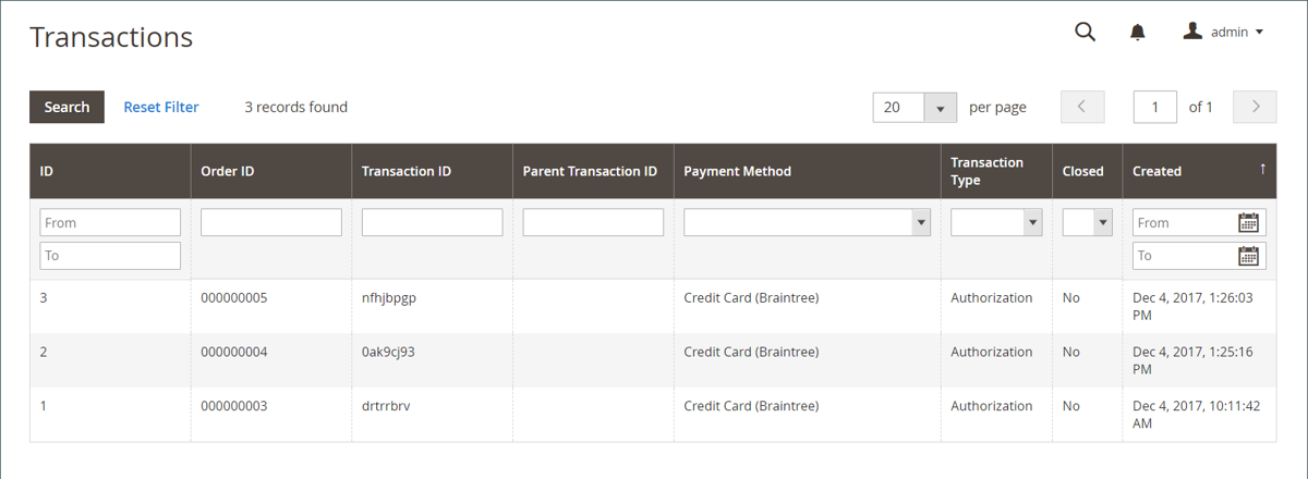 Transactions | Adobe Commerce