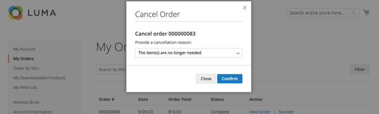 Storefront order management | Adobe Commerce
