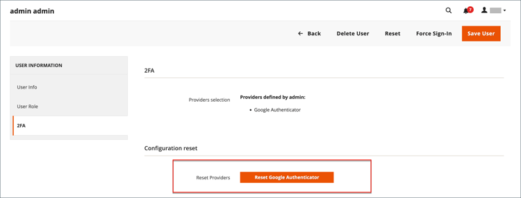 Manage two-factor authentication | Adobe Commerce
