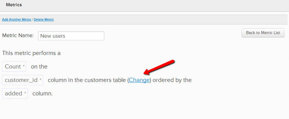 Change a metric's operational table | Adobe Commerce