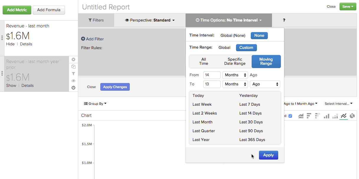 Use Time Options in the Visual Report Builder | Adobe Commerce
