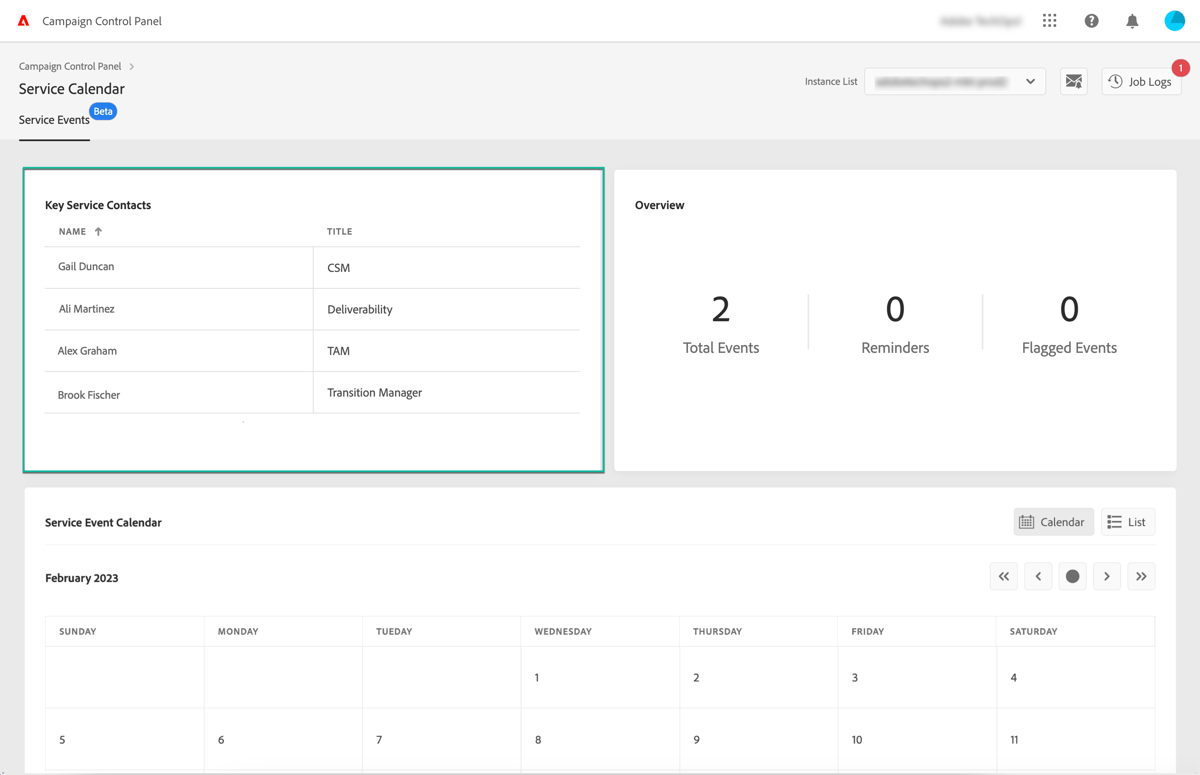 Identify key contacts and events | Adobe Campaign