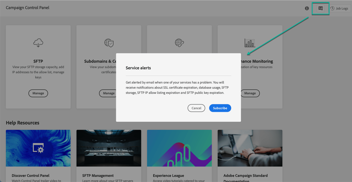 Email alerting | Adobe Campaign