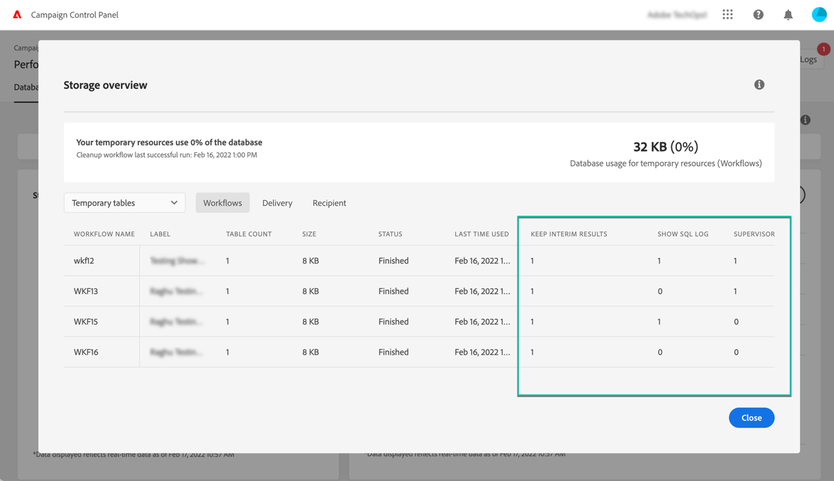 Monitor workflows | Adobe Campaign