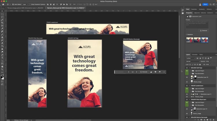 Banner ad variations in Photoshop | Adobe Creative Cloud
