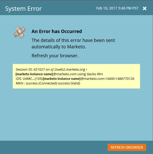 Troubleshooting Chronic Marketo Errors in Firefox | Adobe Marketo Engage