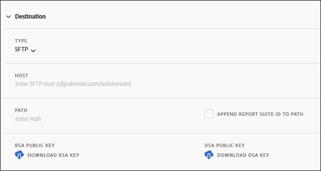 How to get the "authorized_keys" in the Data Warehouse request to the SFTP server | Adobe Analytics