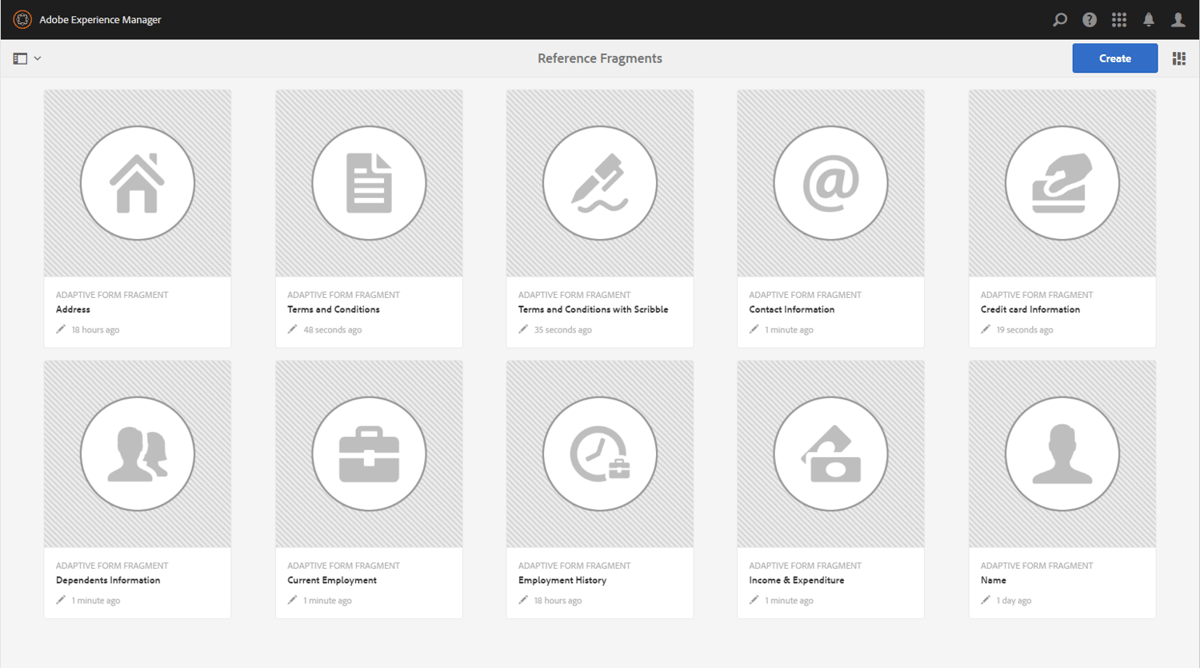 Reference adaptive form fragments | Adobe Experience Manager