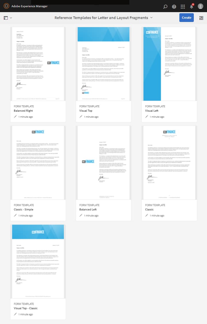 Reference letter templates | Adobe Experience Manager
