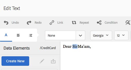 Inline condition and repeat in Interactive Communications and letters ...