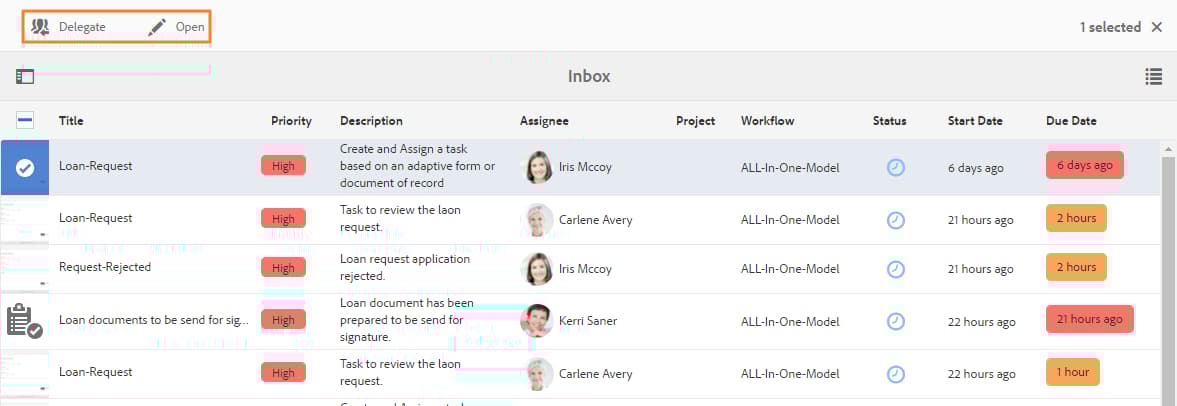 Manage Forms Applications And Tasks In Aem Inbox Adobe Experience Manager
