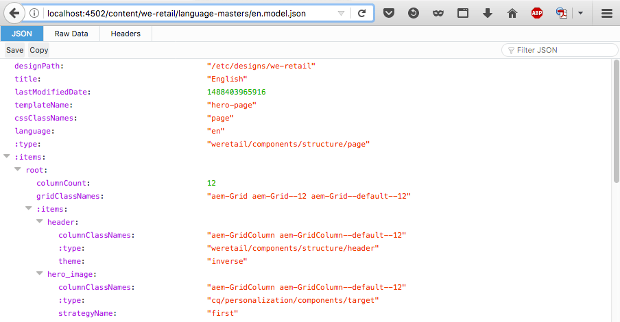 JSON Exporter for Content Services | Adobe Experience Manager