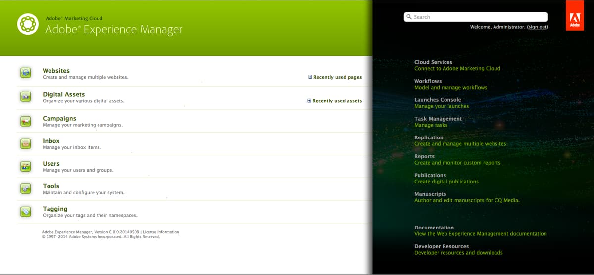 Customizing the Welcome Console (Classic UI) | Adobe Experience Manager