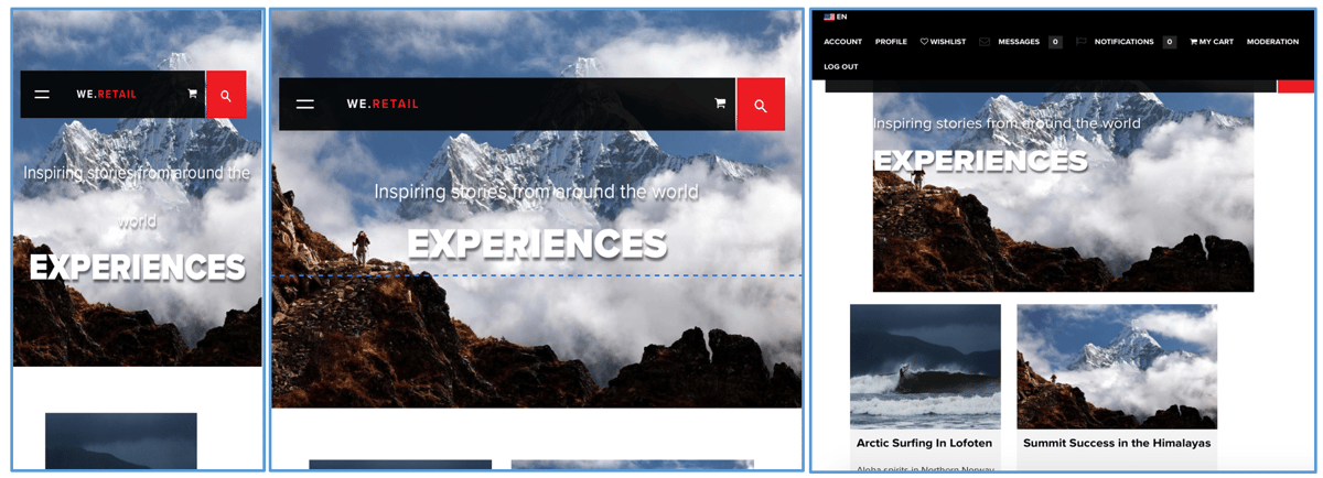 Responsive design for web pages | Adobe Experience Manager