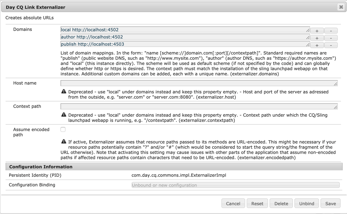Externalizing URLs | Adobe Experience Manager