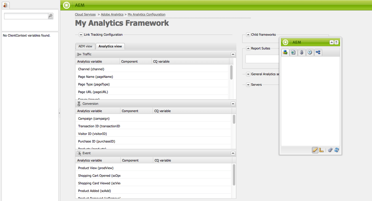Mapping Component Data with Adobe Analytics Properties | Adobe Experience Manager