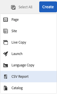 Export to CSV | Adobe Experience Manager