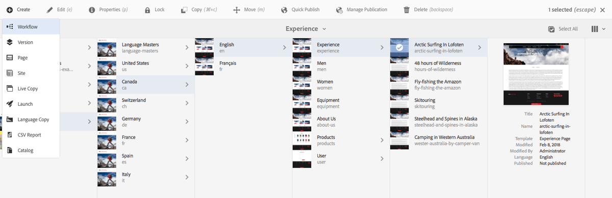 Apply Workflows To Content Pages Adobe Experience Manager