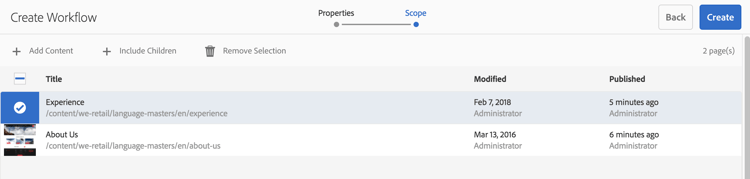 Apply Workflows To Content Pages Adobe Experience Manager