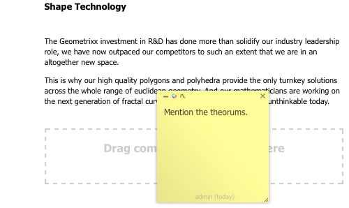 Annotations when editing a page | Adobe Experience Manager