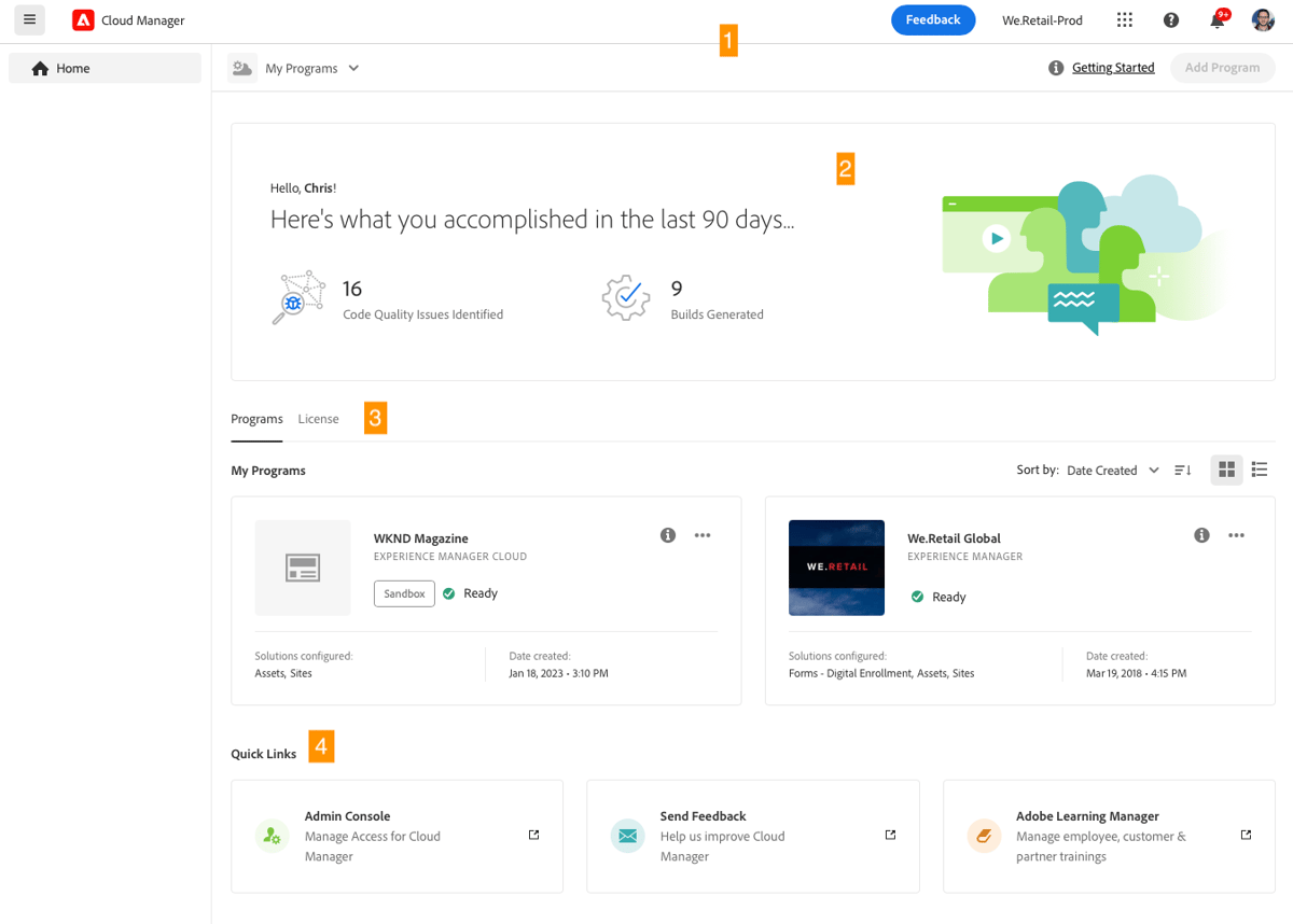 Navigating the Cloud Manager UI | Adobe Experience Manager