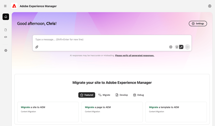 Experience Modernization Console | Adobe Experience Manager