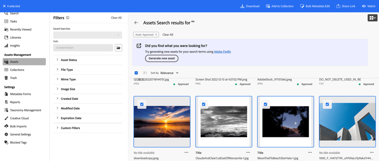 Bulk metadata edit in Assets View | Adobe Experience Manager