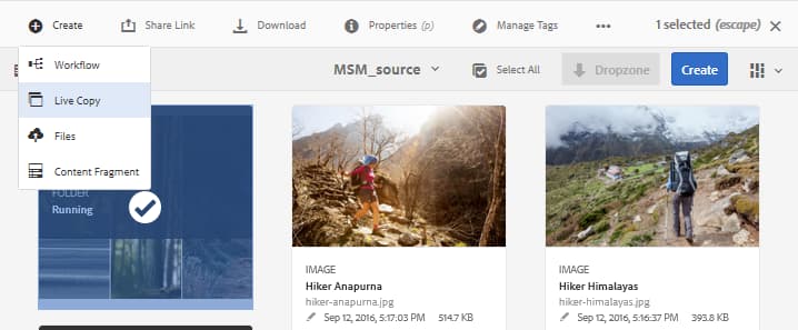 Reuse assets using MSM | Adobe Experience Manager