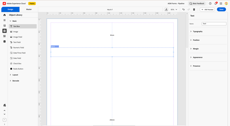 Text Box Component in Interactive Communication Editor | Adobe ...