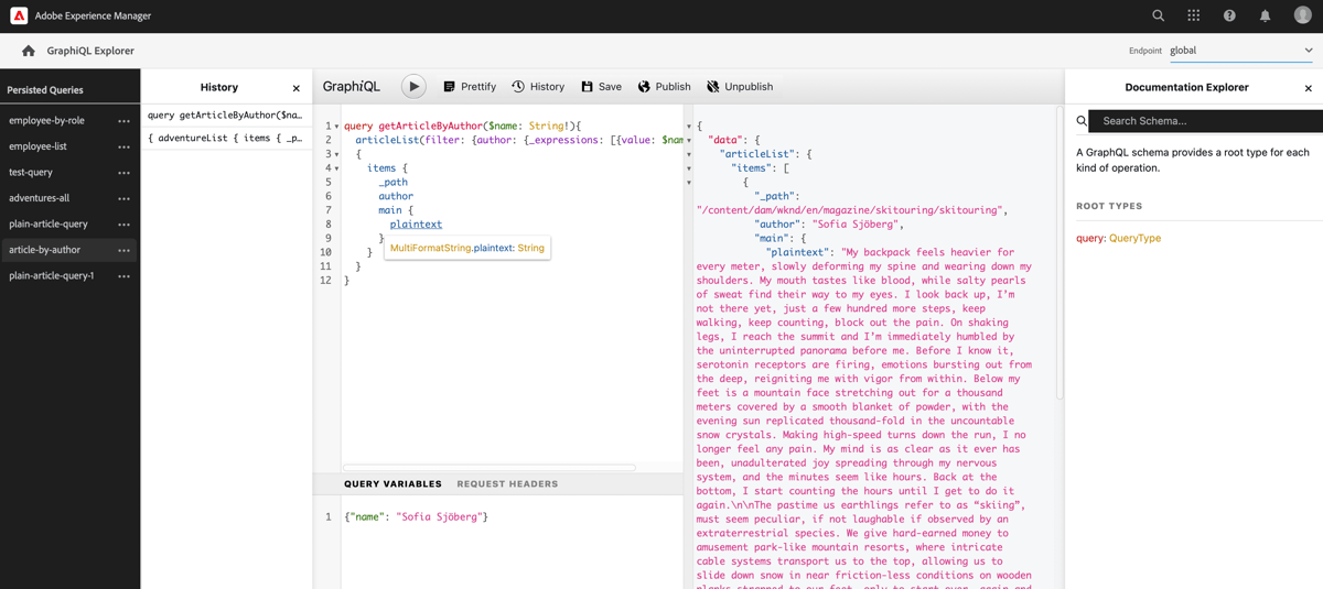 Create an API Request - Headless Setup | Adobe Experience Manager