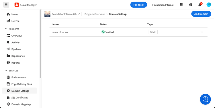 Manage Custom Domain Names | Adobe Experience Manager