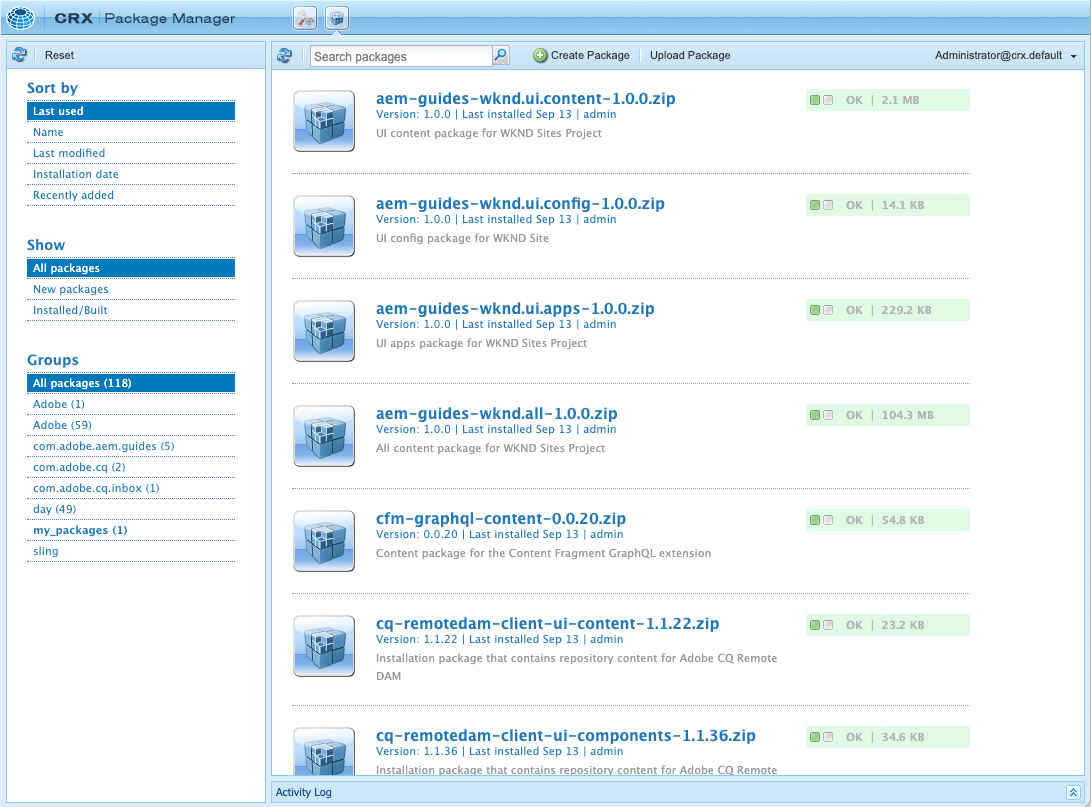 Package Manager | Adobe Experience Manager