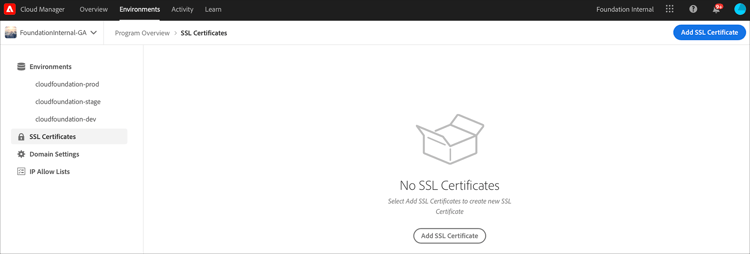 Adding an SSL Certificate | Adobe Experience Manager