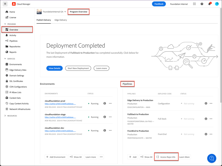Repository Access Information | Adobe Experience Manager