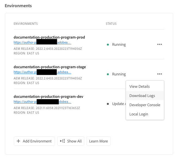 Accessing and Managing Logs | Adobe Experience Manager