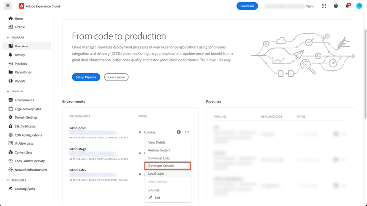 Hibernate and De-Hibernate Sandbox Environments | Adobe Experience Manager