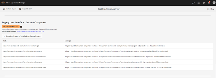 Using Best Practices Analyzer | Adobe Experience Manager