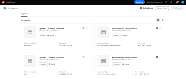 Access Cloud Manager | Adobe Experience Manager