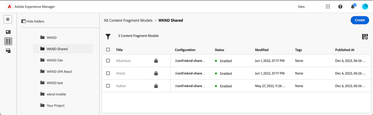 Managing Content Fragment Models | Adobe Experience Manager
