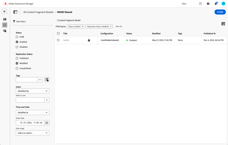 Managing Content Fragment Models | Adobe Experience Manager