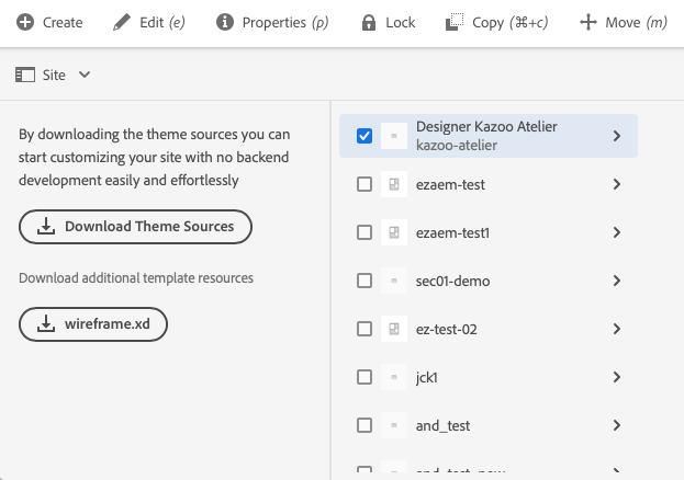 Using the Site Panel to Manage Your Site Theme | Adobe Experience Manager
