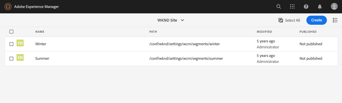 Configuring Segmentation with ContextHub | Adobe Experience Manager