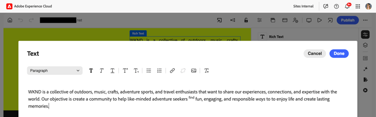 Authoring Content with the Universal Editor | Adobe Experience Manager