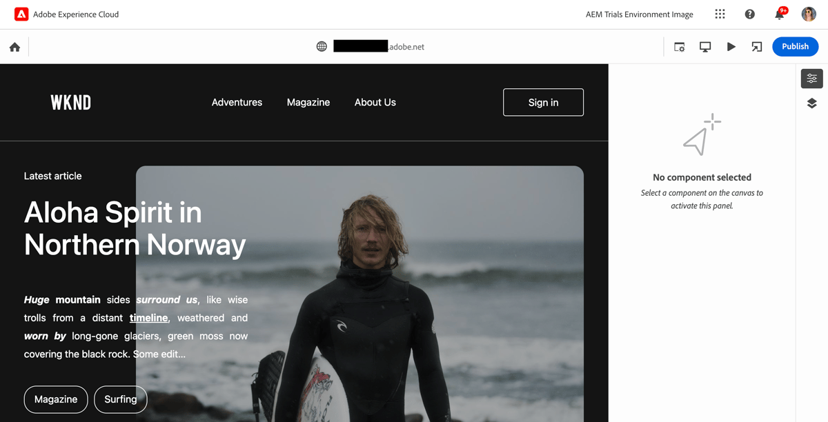 Authoring Content with the Universal Editor | Adobe Experience Manager