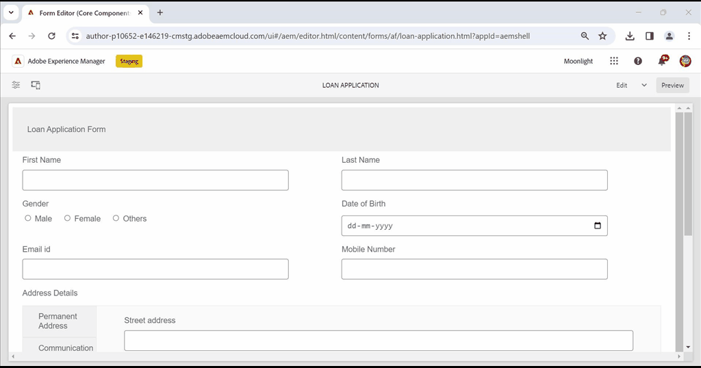 Adaptive Form Fragment | Adobe Experience Manager