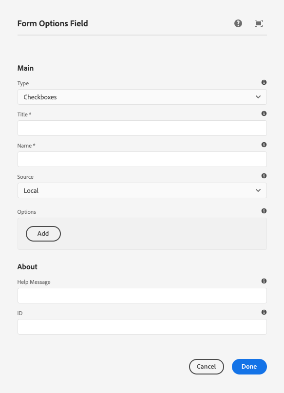 Form Options Component | Adobe Experience Manager